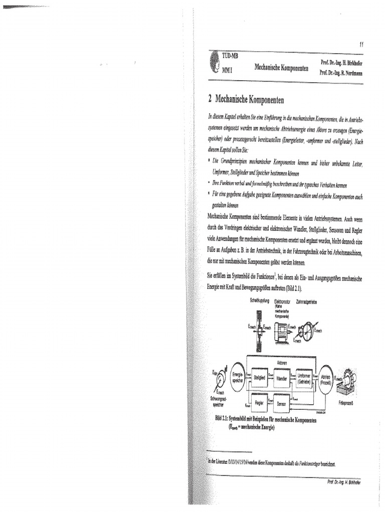 Mechanische Komponenten Überblick | PDF