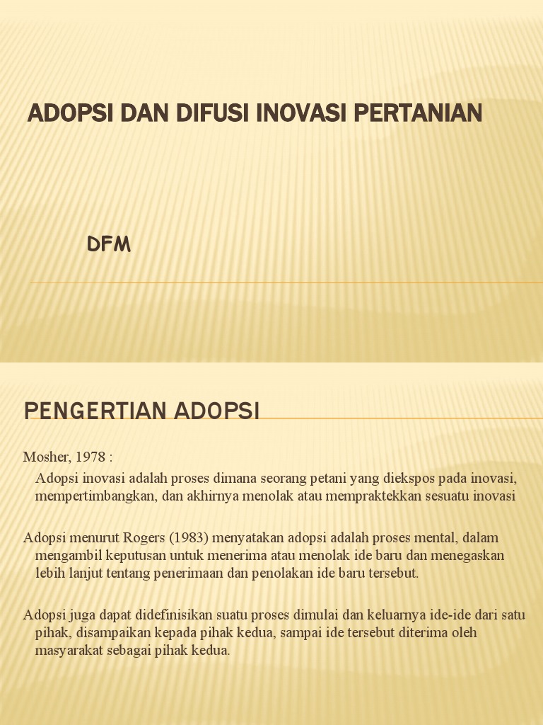 Adopsi Dan Difusi Inovasi Pertanian | PDF | Sains & Matematika