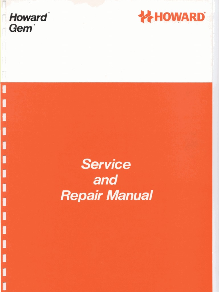 Howard Gem Rotavator Service Manual | PDF | Clutch | Axle