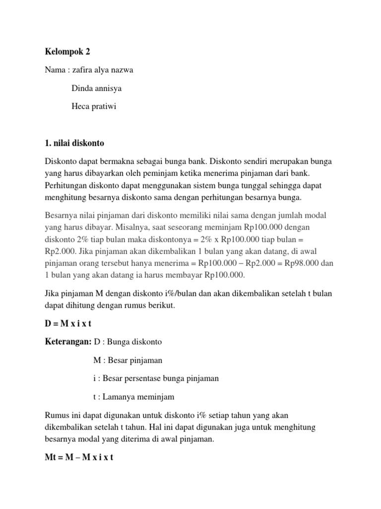 Diskonto, Payback, Anuitas | PDF