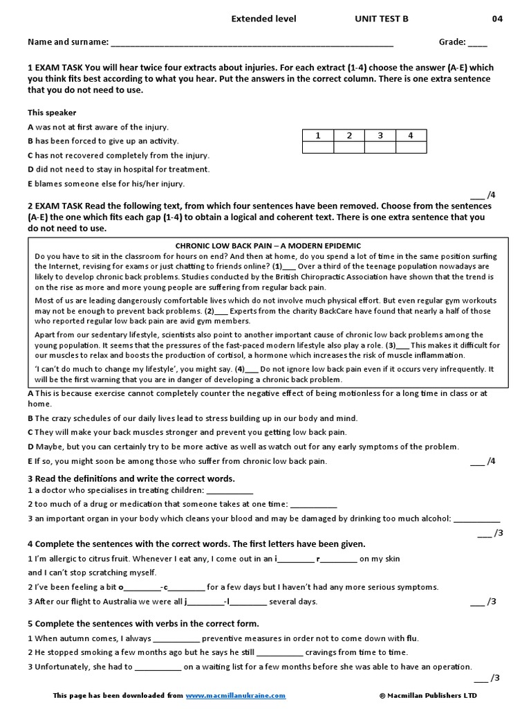 Unit Test 4B Extended | PDF