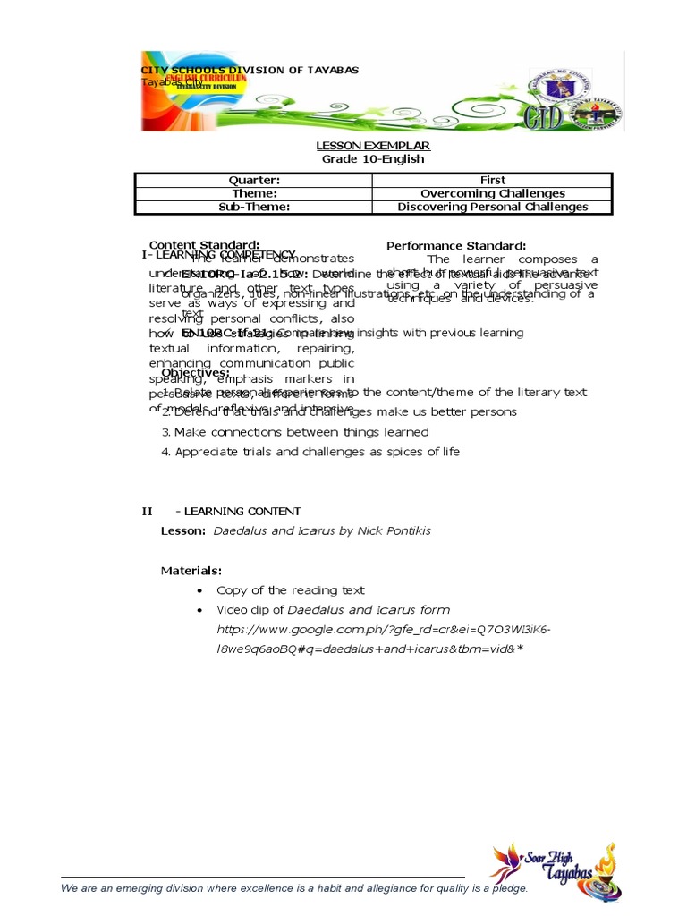 g10 English Lesson Exemplar 1st Quarterpdf | PDF | Bullying | Pronoun