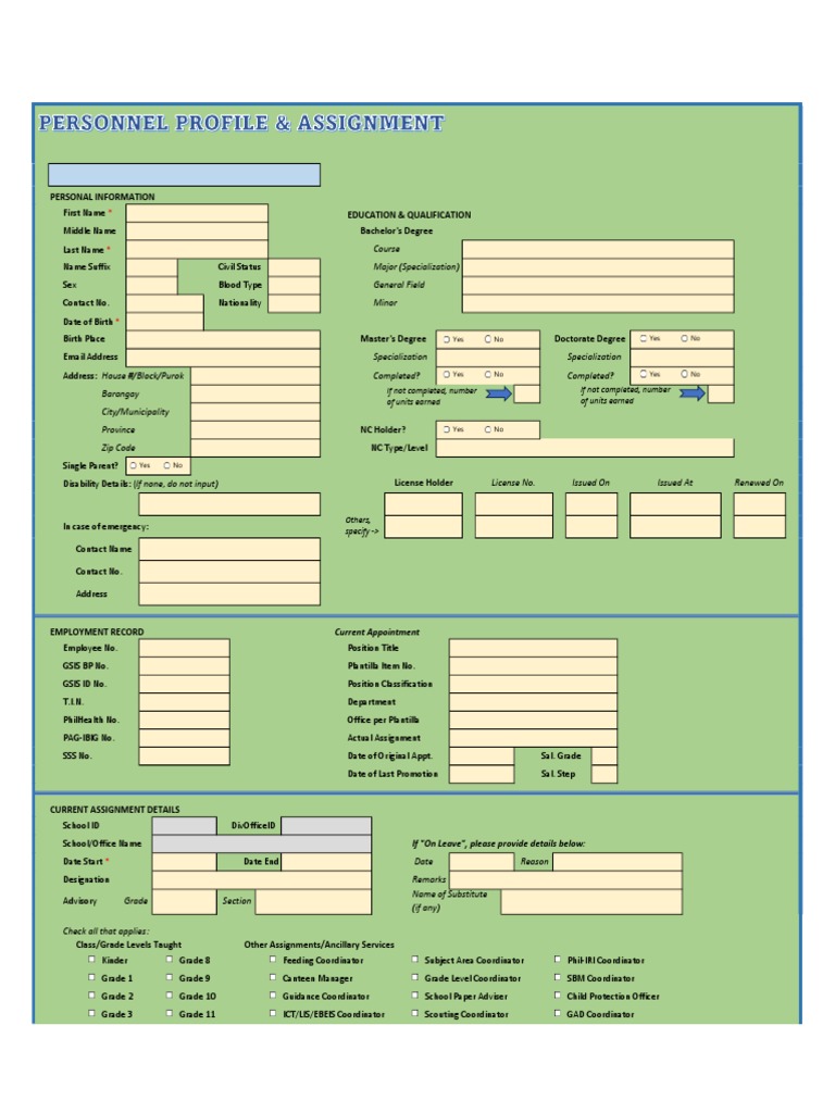Comprehensive Teacher Profile Template | PDF