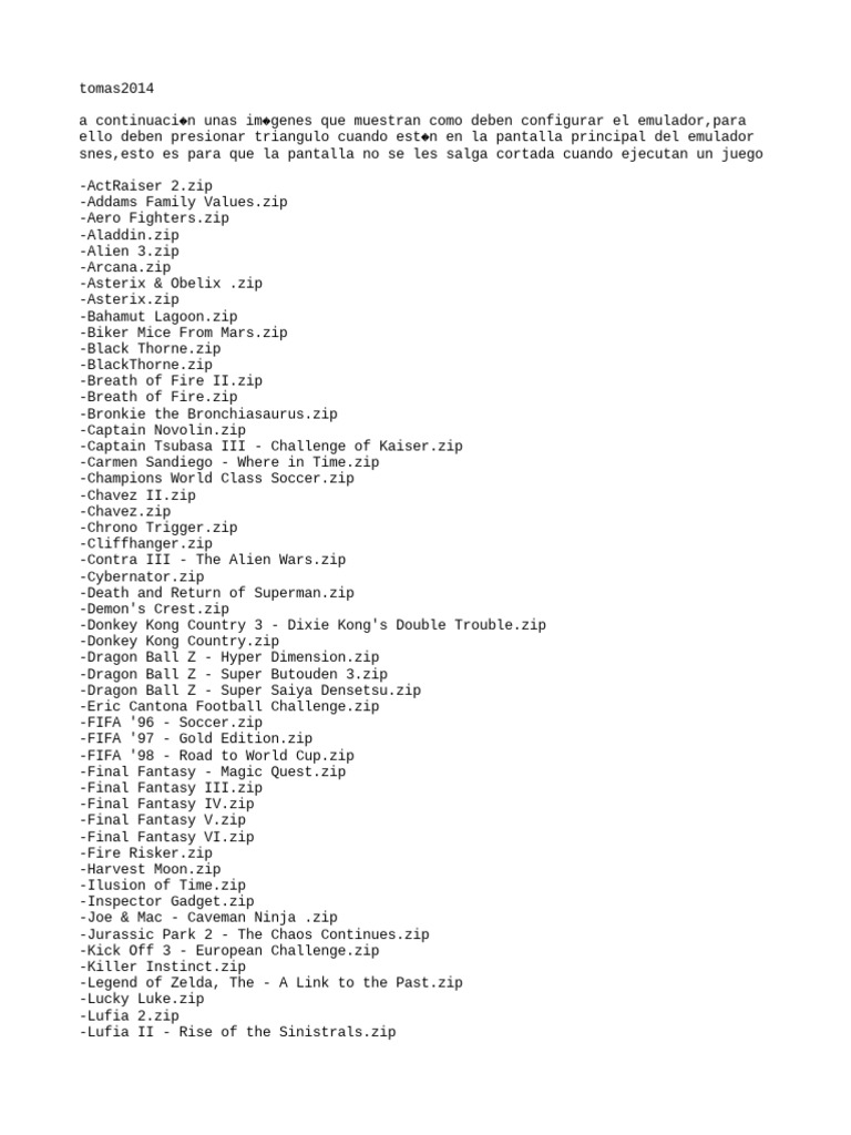 SNES Emulator Setup Guide | PDF | Video Games