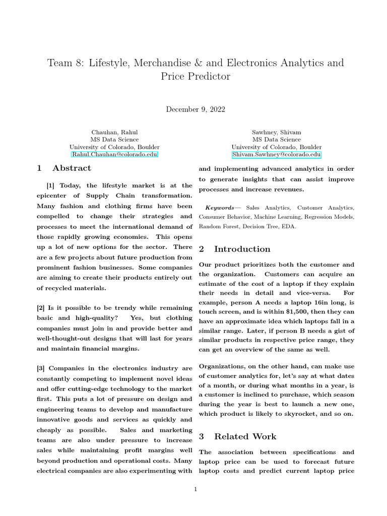 Laptop Price Predictor Final Report | PDF | Dependent And Independent ...