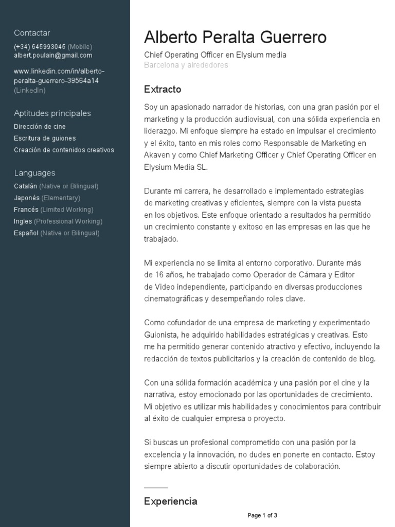 Alberto Peralta CV | PDF