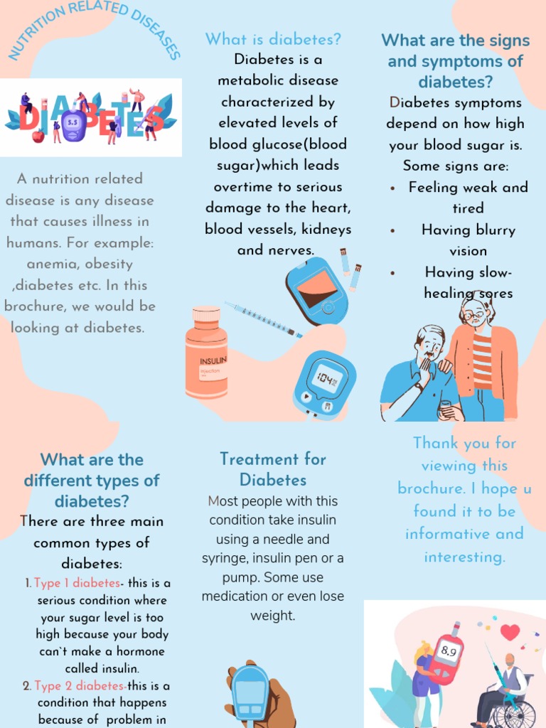 Blue Orange Creative Diabetes Trifold Brochure | PDF | Diabetes | Insulin