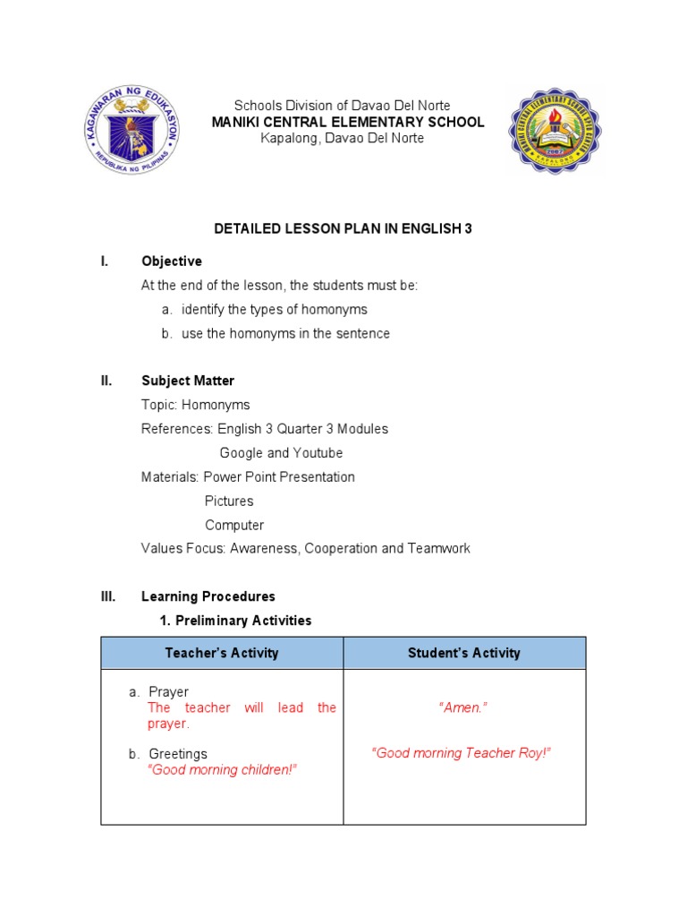 4a's Lesson Plan | PDF