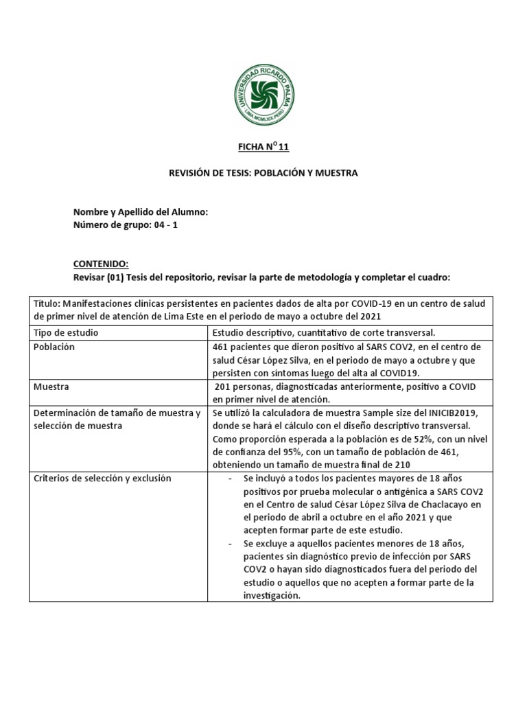 Ficha 11 TMI URP | PDF