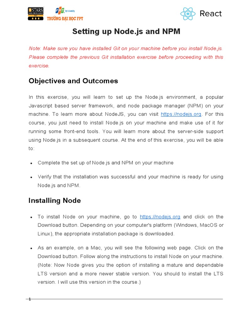 Exercise 4 - Setting Up Node - Js and NPM | PDF | Computing | Computer ... Exercise 4 - Setting Up Node - Js and NPM | PDF | Computing | Computer ...