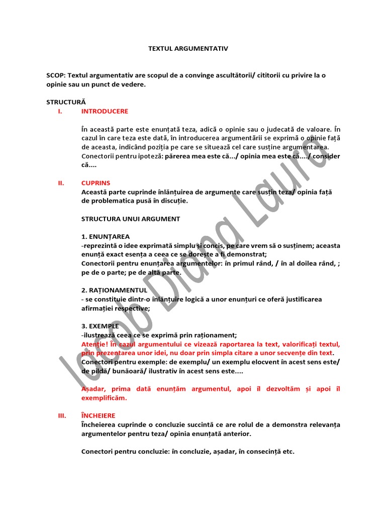 Textul Argumentativ | PDF
