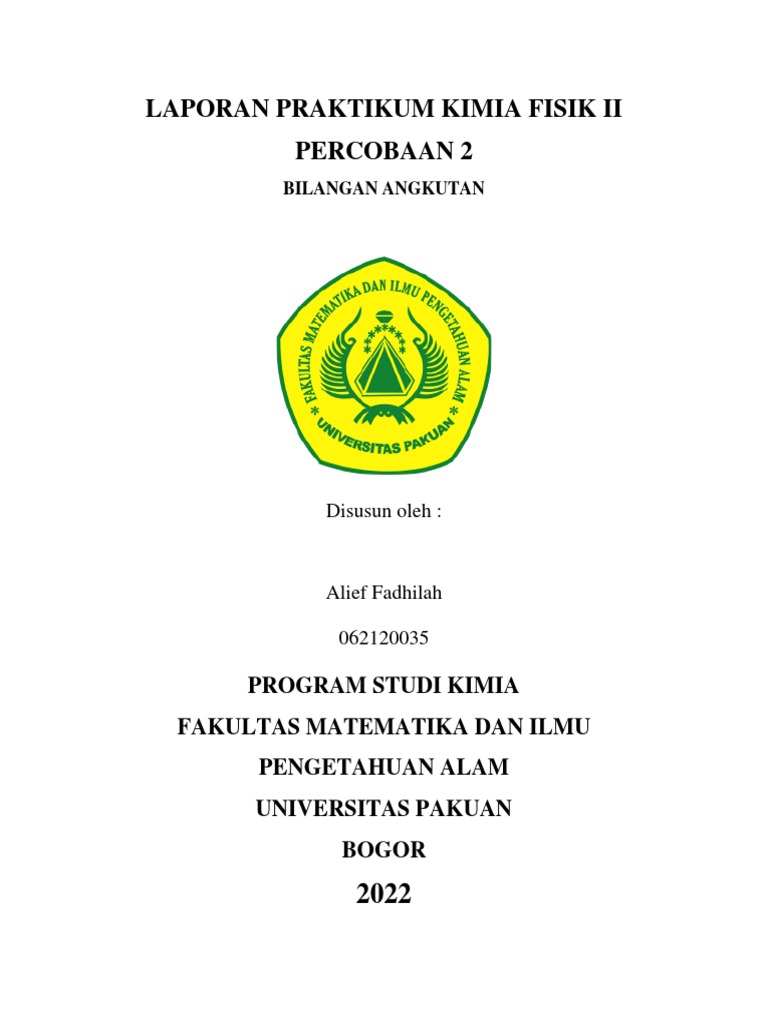 Alief Fadhilah - Laporan Praktikum Kimia Fisik II P2 | PDF
