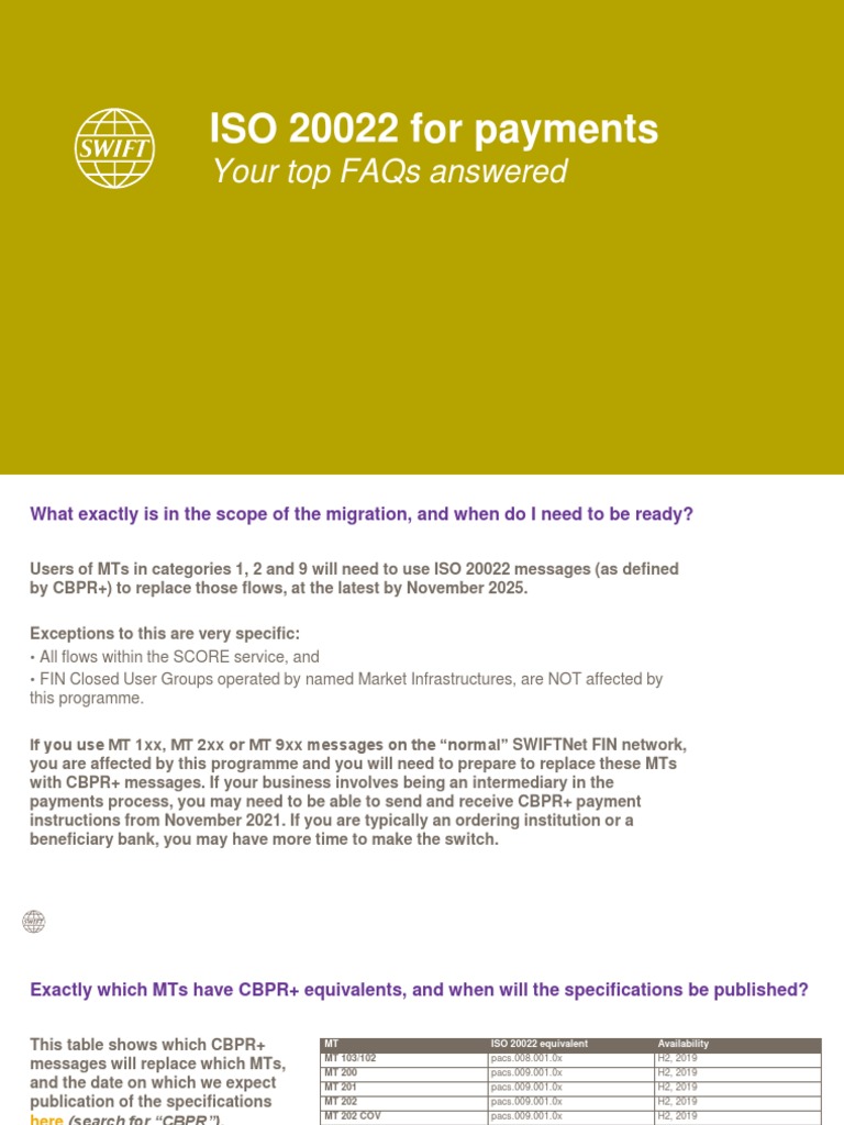 iso_20022-your_top_faqs_answered | PDF | Information And Communications Technology | Service ...
