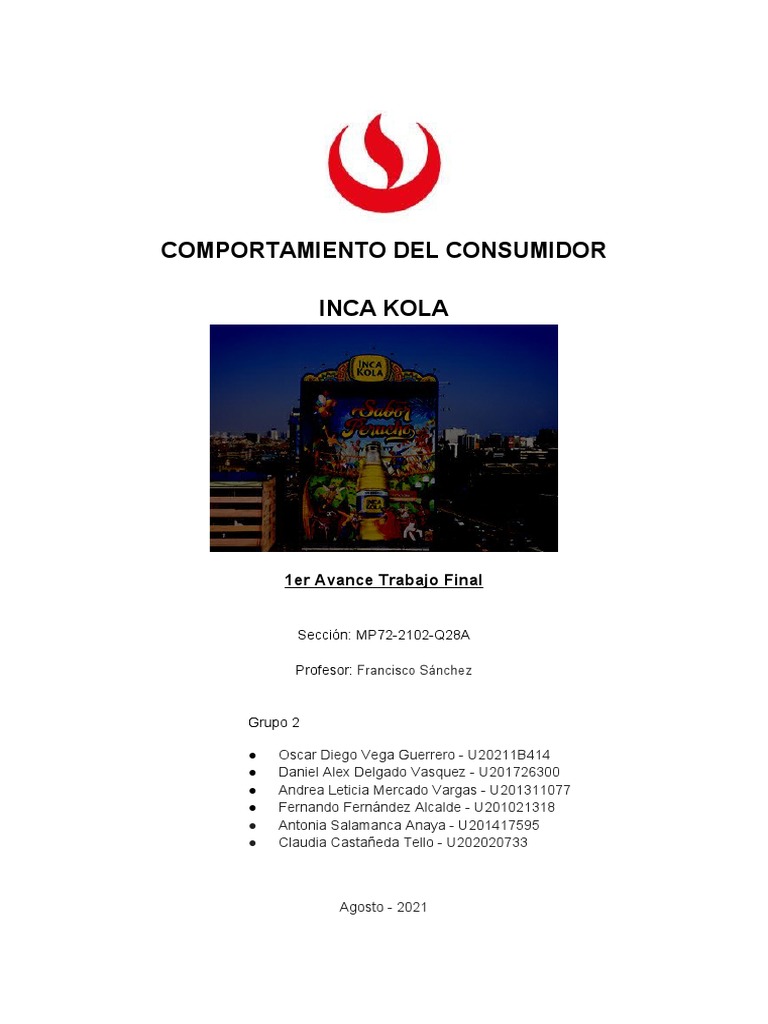 Comportamiento del Consumidor de Inca Kola | PDF | Refresco