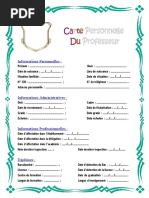 Exemple de Fiche Personnelle (Prof) | PDF