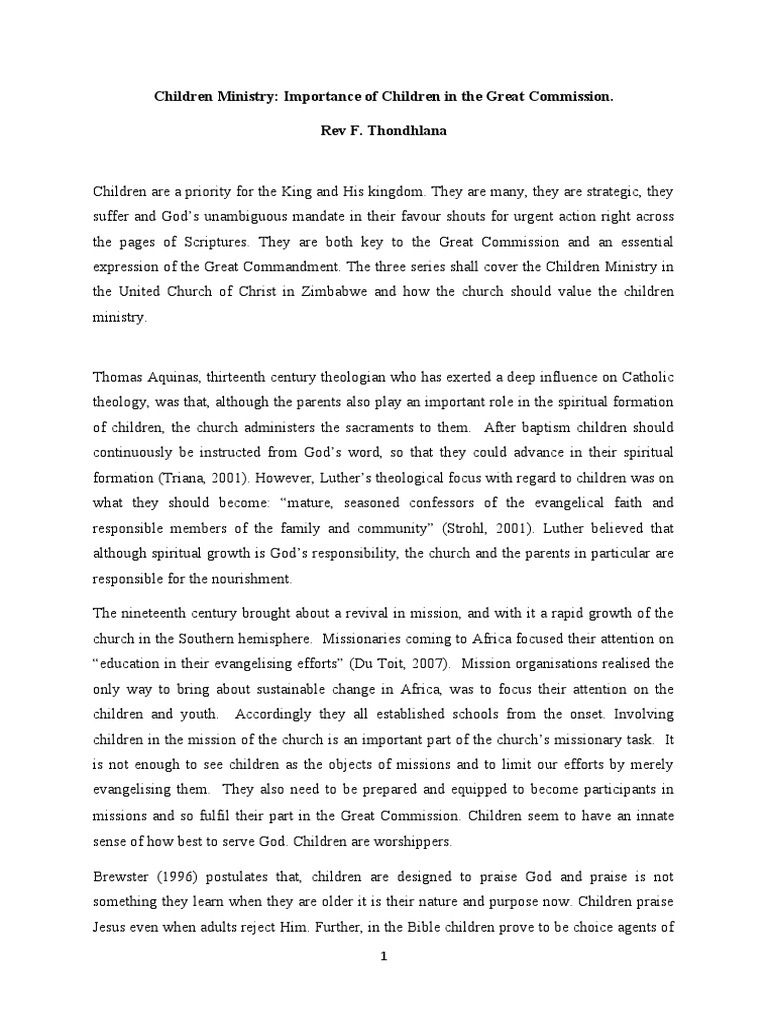 Children Ministry Article | Download Free PDF | Jesus | God