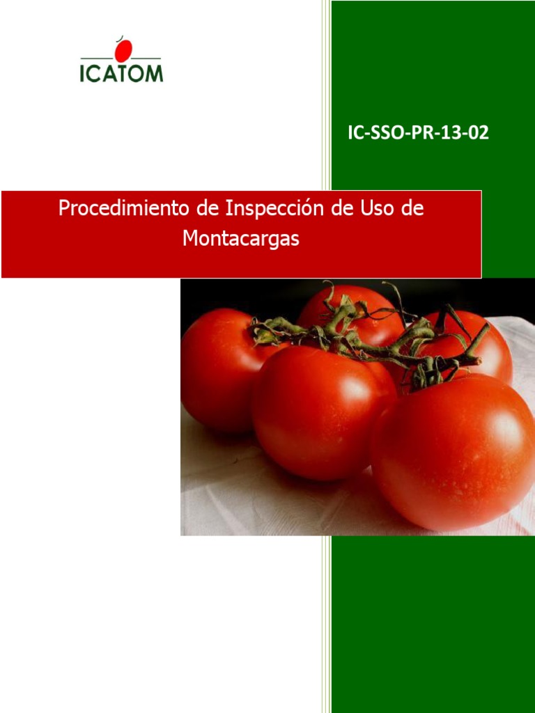 IC-SSO-PR-13-01 Procedimiento de Uso de Montacargas | PDF | Máquina elevadora | Seguridad y ...