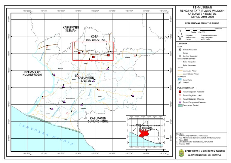 04 Peta RTRW Kabupaten Bantul 2010 2030 - Rencana Struktur Ruang | PDF