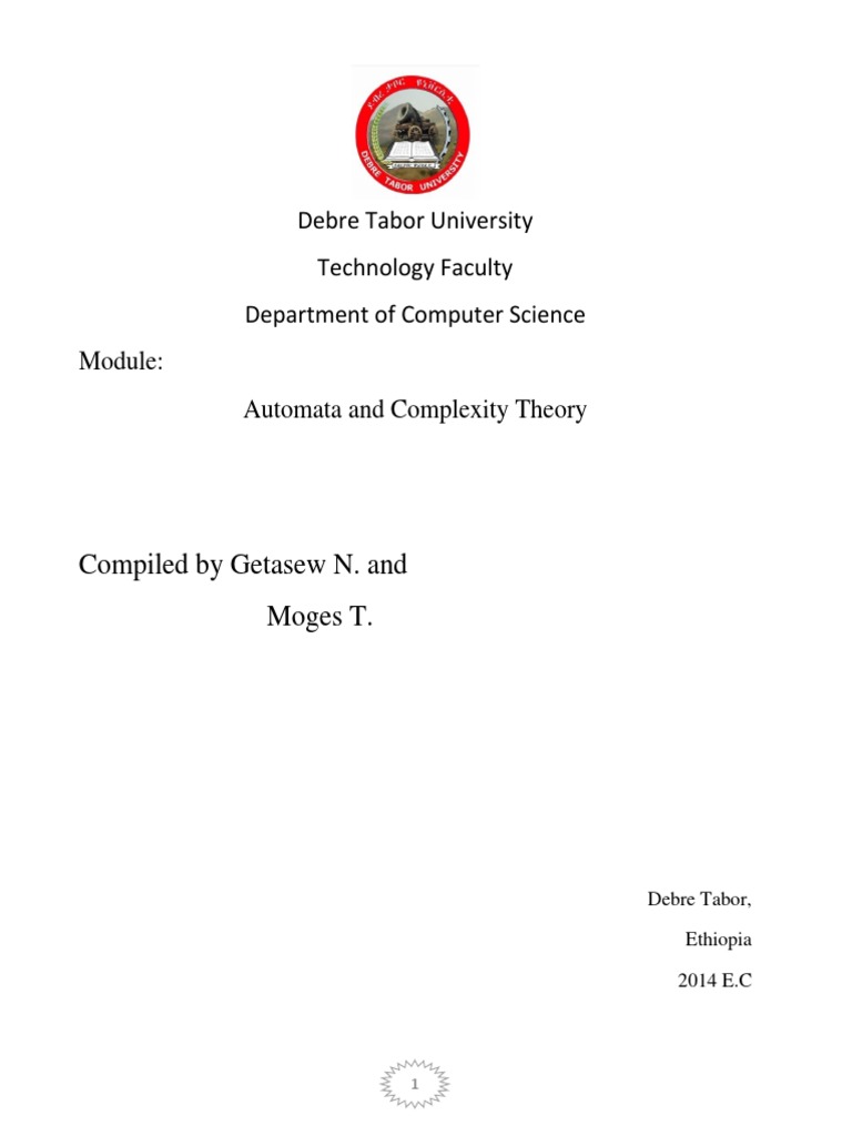 Automata And Complexity Theory Module Download Free Pdf Set Mathematics Vertex Graph