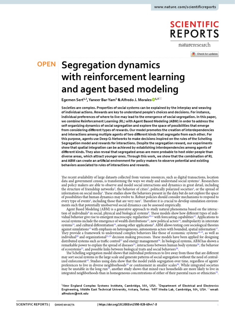 Sert 2020 | PDF | Agent Based Model | Emergence
