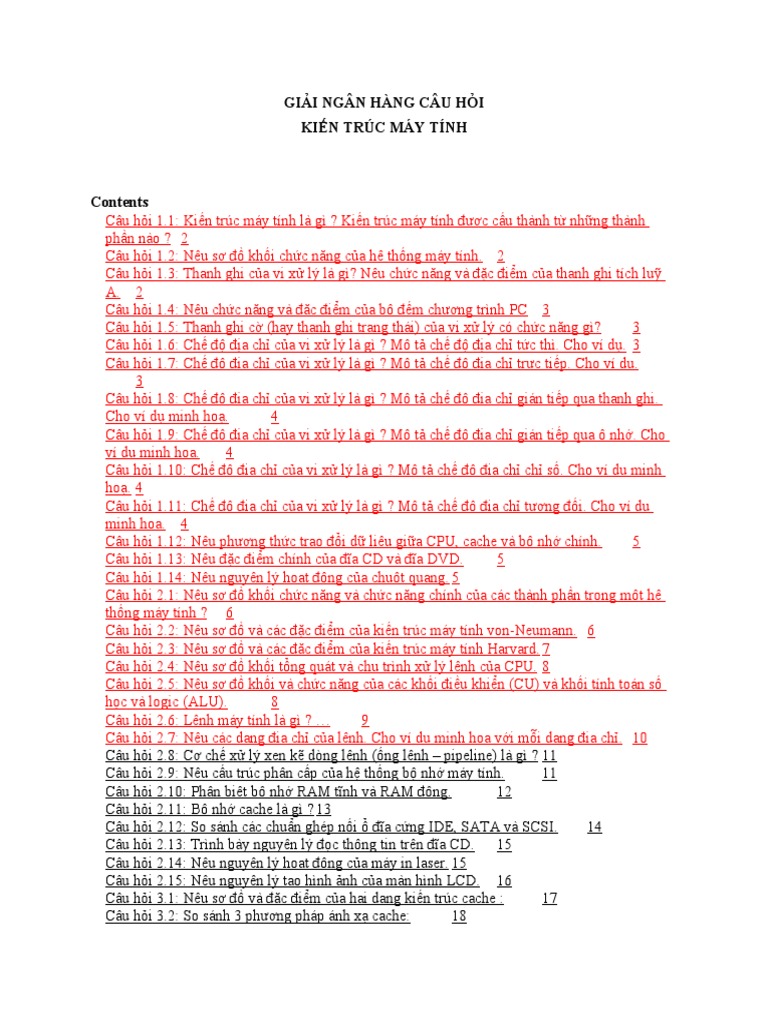 GIẢI NGÂN HÀNG CÂU HỎI ktmt | PDF