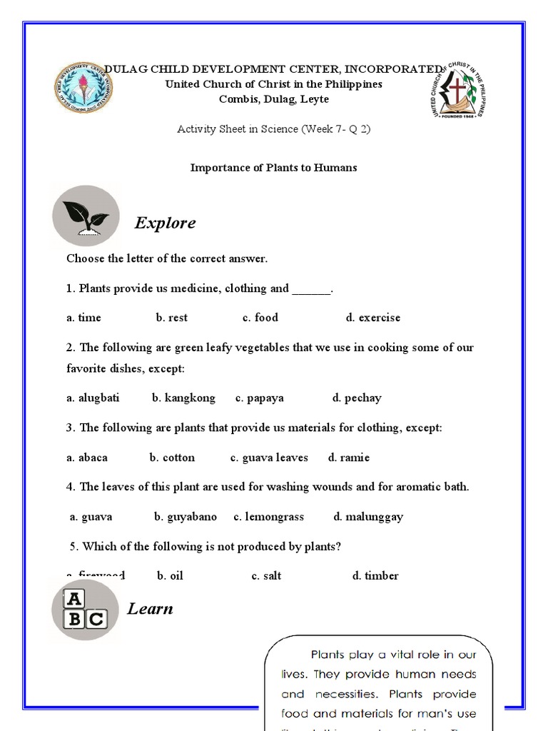 Science Activity Sheet: Week 7 Q2 | PDF | Plants | Botany