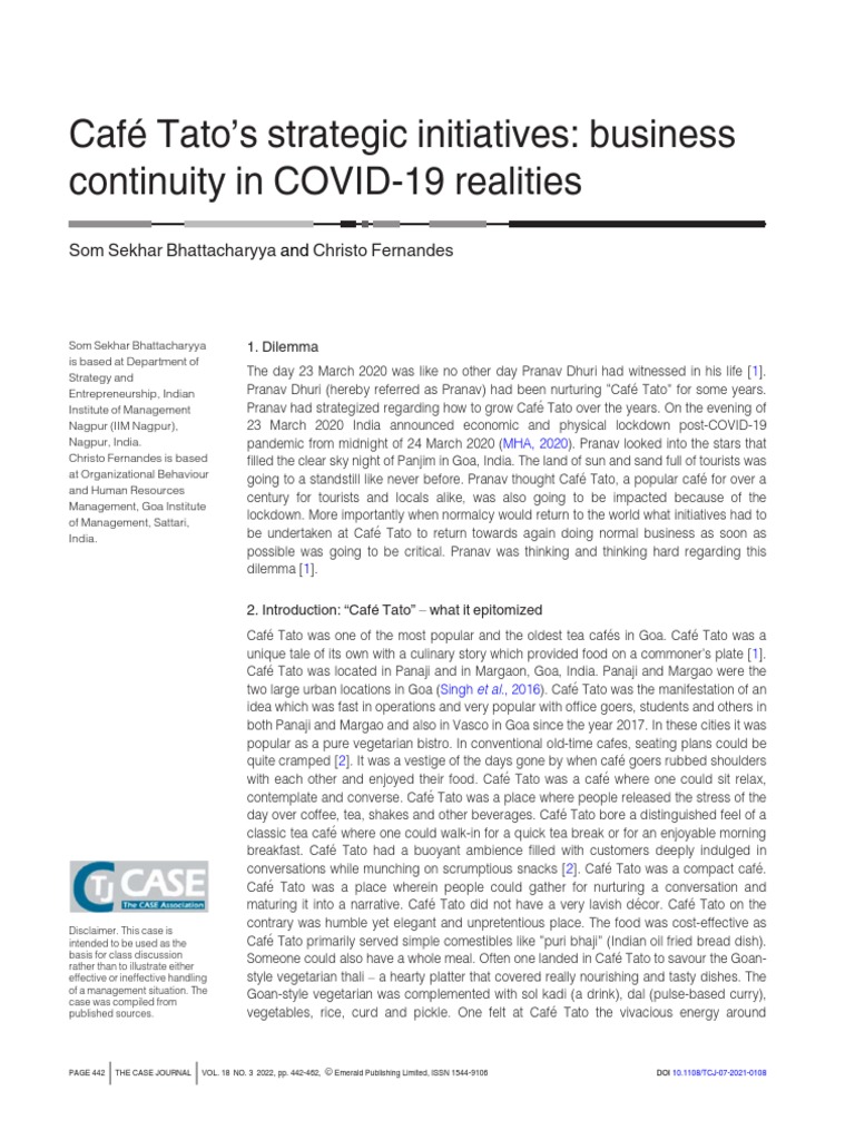 Case Studies B1 | PDF | Restaurants | Coffeehouse