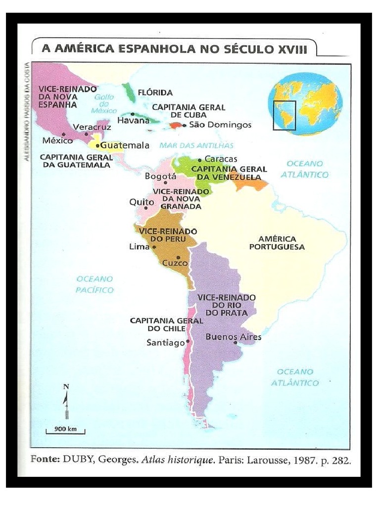 Mapa - América Espanhola Século XVIII | PDF