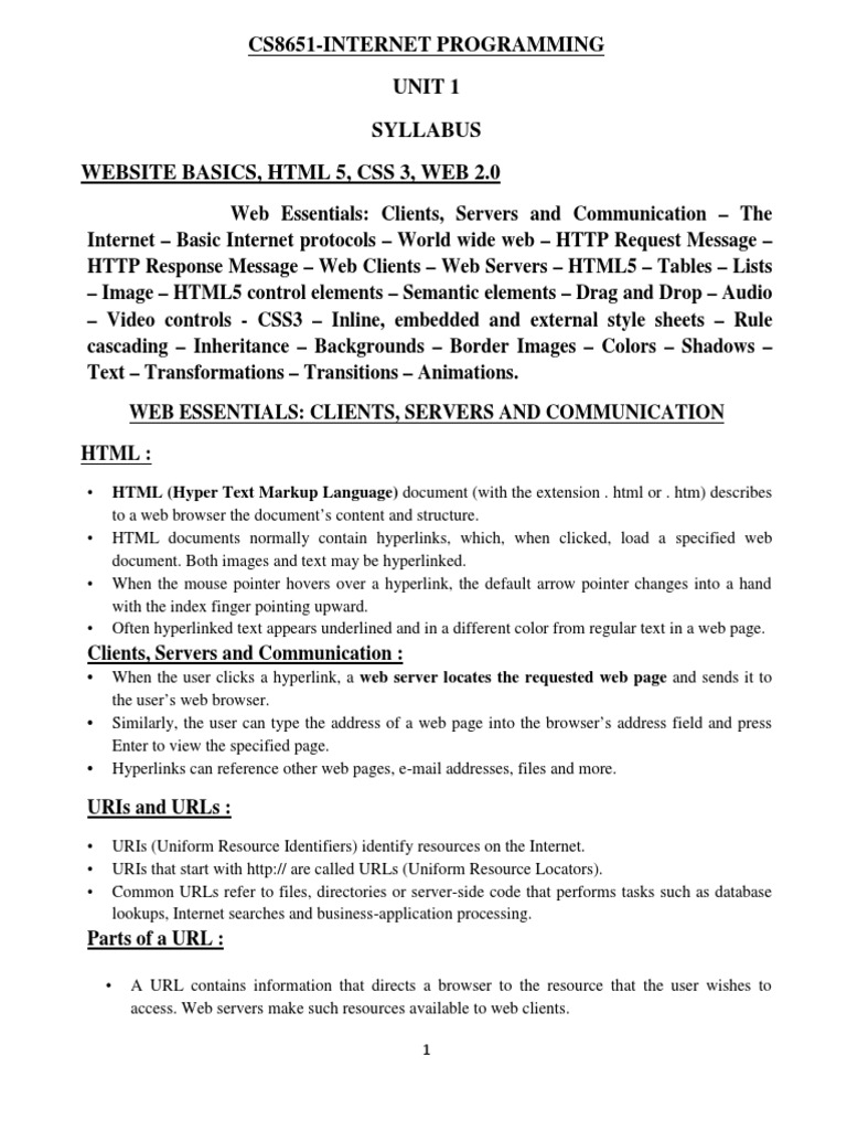 Cs8651-Unit I Notes | PDF Cs8651-Unit I Notes | PDF
