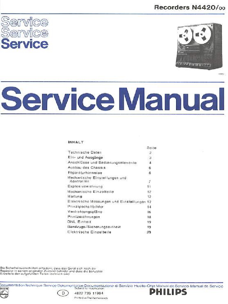 Philips N 4420 Service Manual | PDF