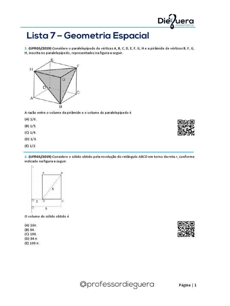 Geometria Espacial Ufrgs | PDF | Geometria Clássica | Geometria