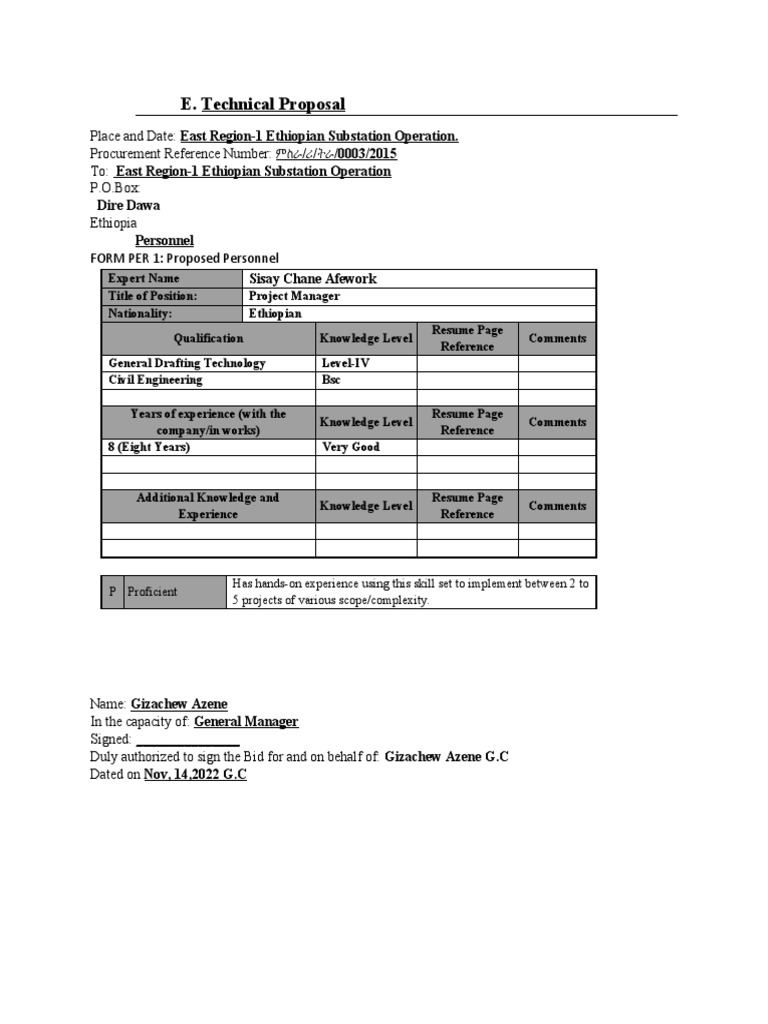 E Technical Proposal PM | PDF