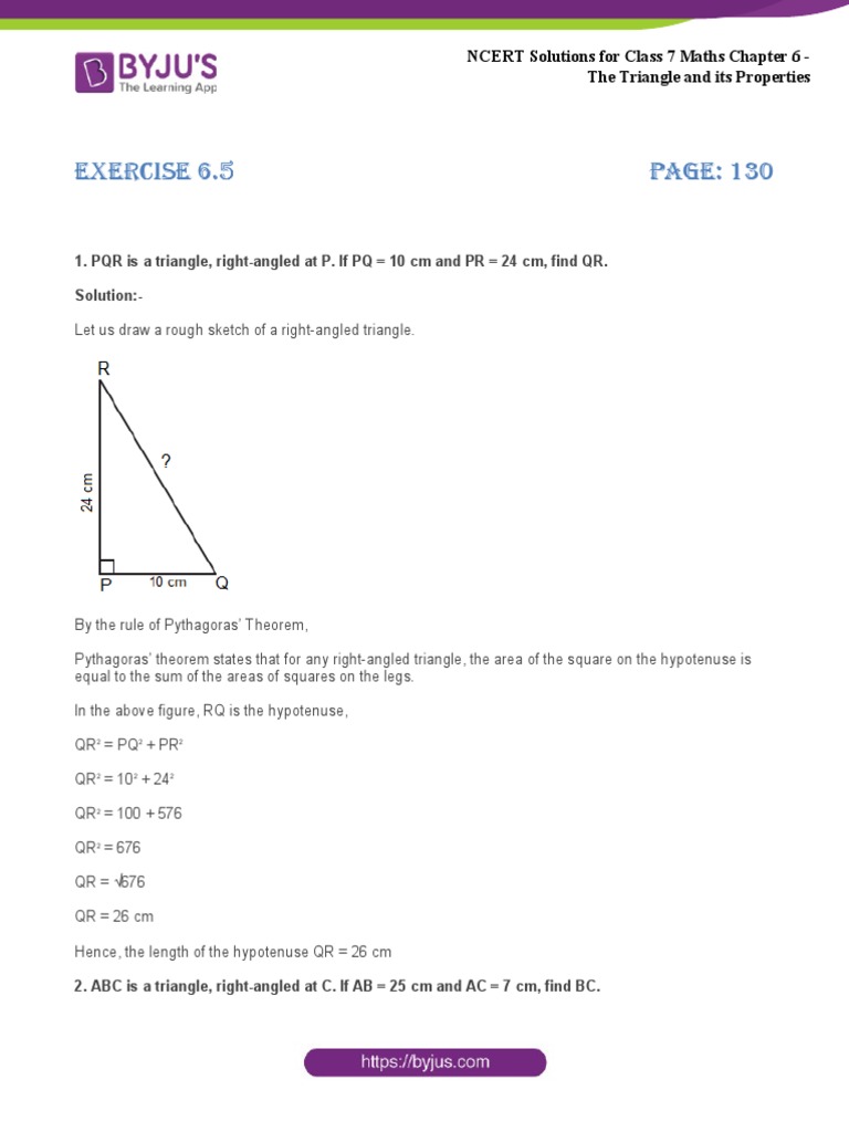 Ncert Solutions For Class 7 Maths 8may Chapter 6 The Triangle and Its Properties Exercise 6 5 ...
