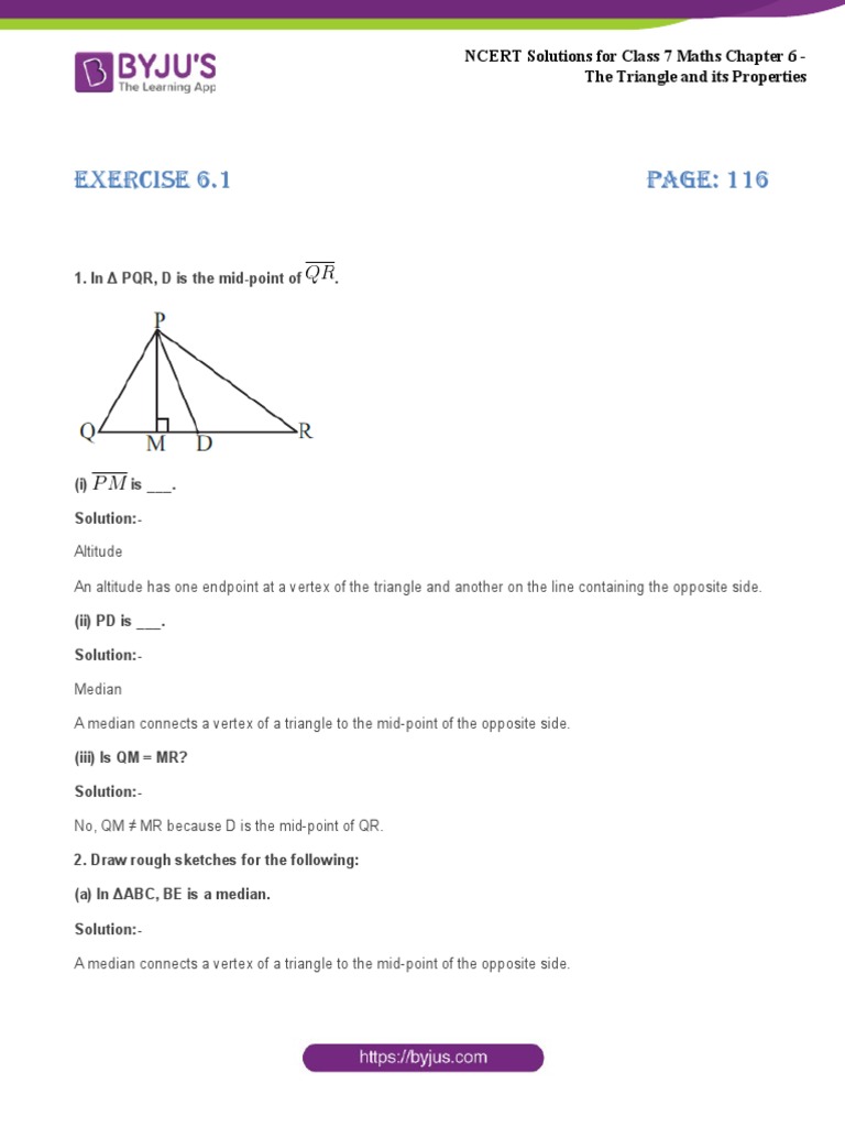 ncert-solutions-for-class-7-maths-8may-chapter-6-the-triangle-and-its-properties-exercise-6-1 | PDF