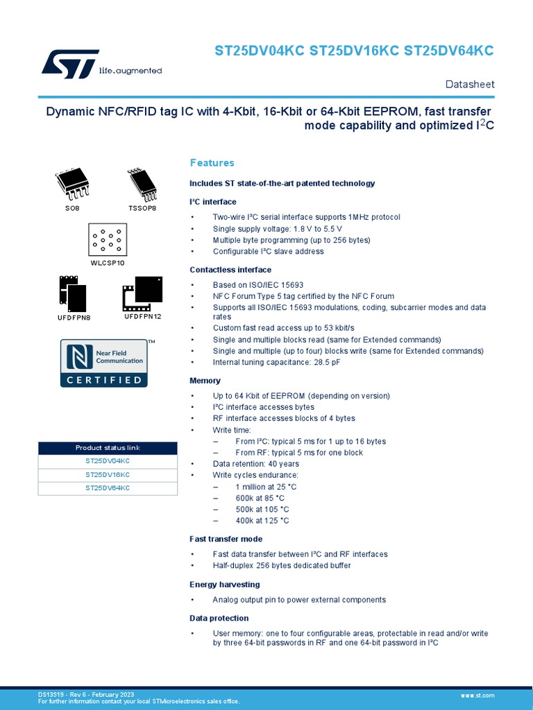 ST 25 DV 64 KC | PDF | Information And Communications Technology ...