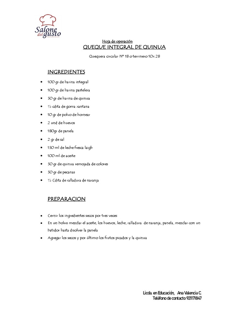 Queques Nutritivos 3 | PDF | Alimentos | Comida y bebida