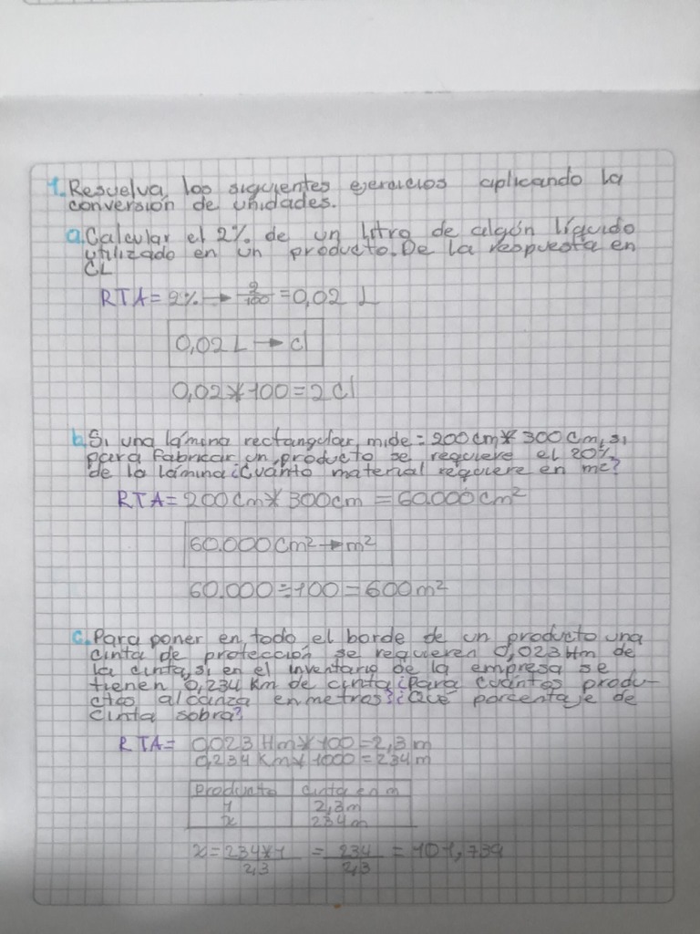 Corrección de Conversión de Unidades y Áreas | PDF