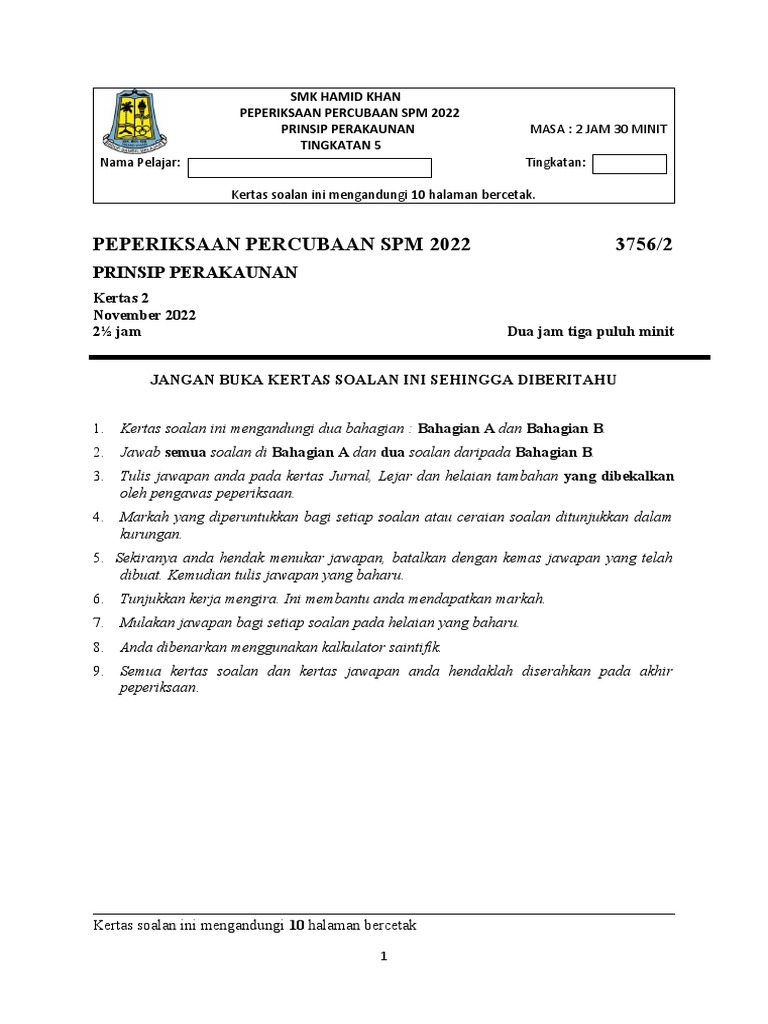 Percubaan K2 | PDF