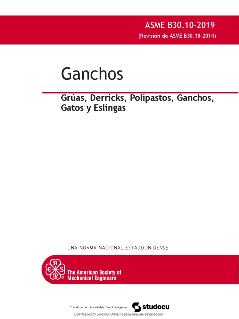 ASME B30.10_2021_GANCHOS | PDF | Ingeniería mecánica | Organizaciones ...
