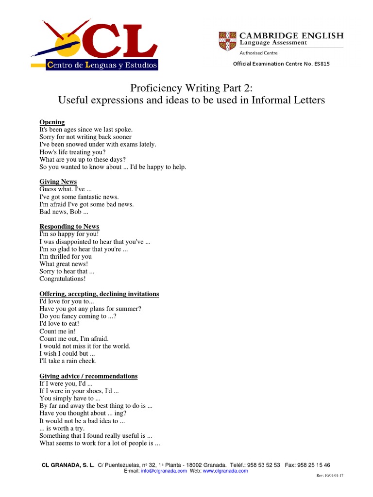 proficiency-writing-part-2-informal-letters | PDF