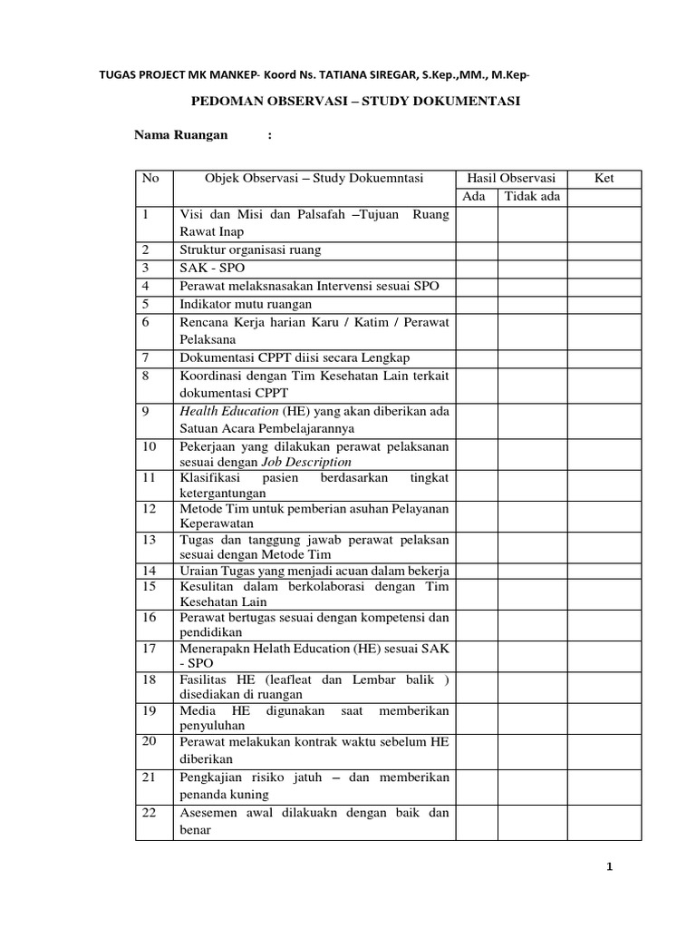 Lampiran 3 PEDOMAN OBSERVASI | PDF