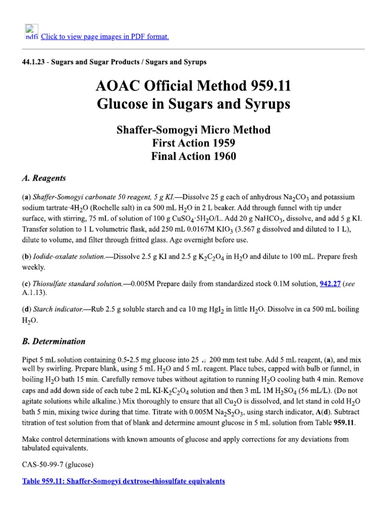 AOAC 959.11 | PDF