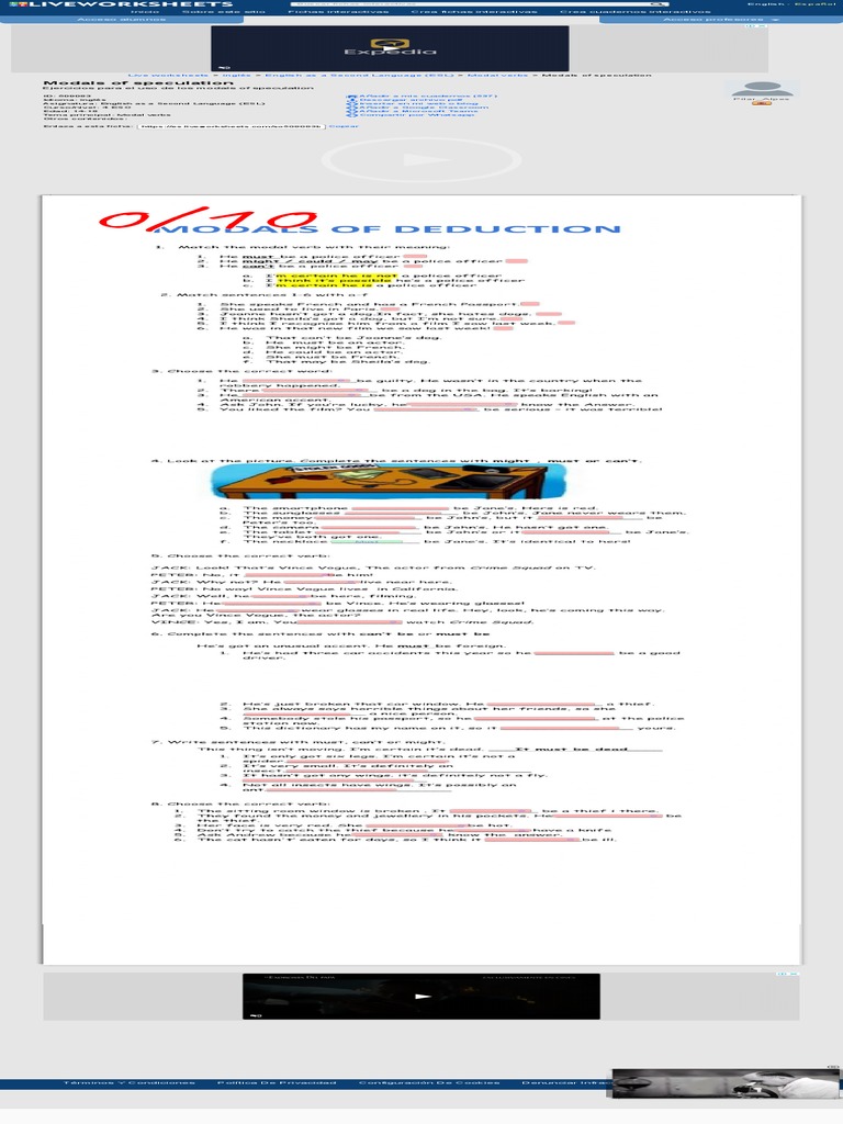 Ejercicio de Modals of Speculation | PDF