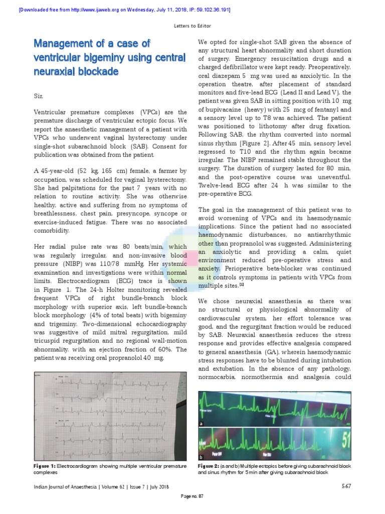 Management_of_a_case_of_ventricular_bigeminy_using | PDF | Anesthesia ...