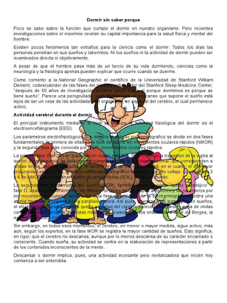 Dormir Sin Saber Porqu1 | PDF | Dormir | Movimiento rápido del ojo Sueño