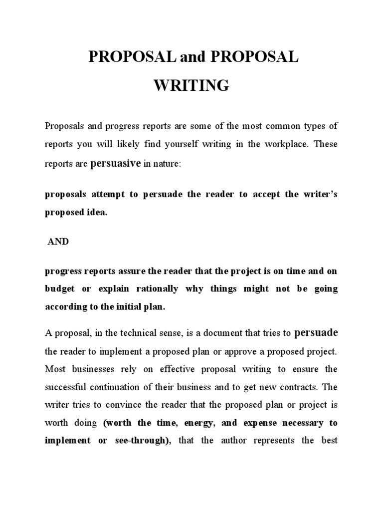 PROPOSAL and PROPOSAL WRITING-1 | PDF | Credibility | Request For Proposal