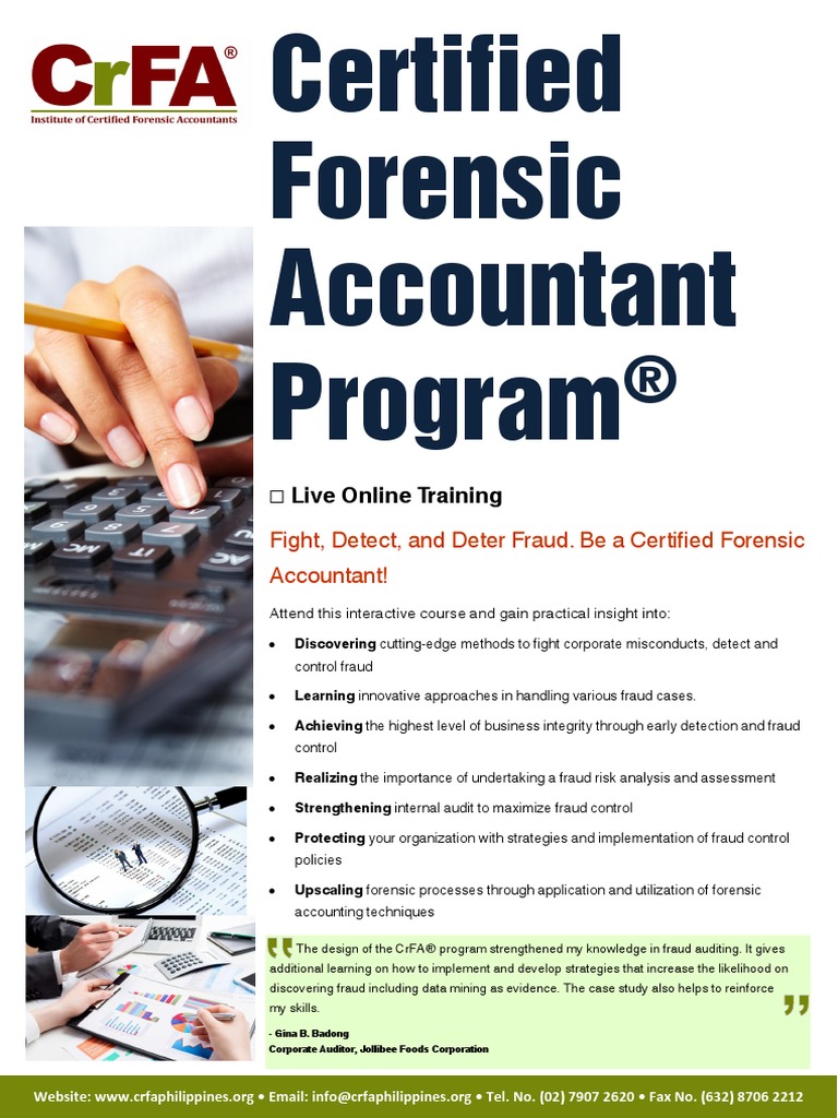 CrFA BROCHURE | PDF | Accounting | Fraud