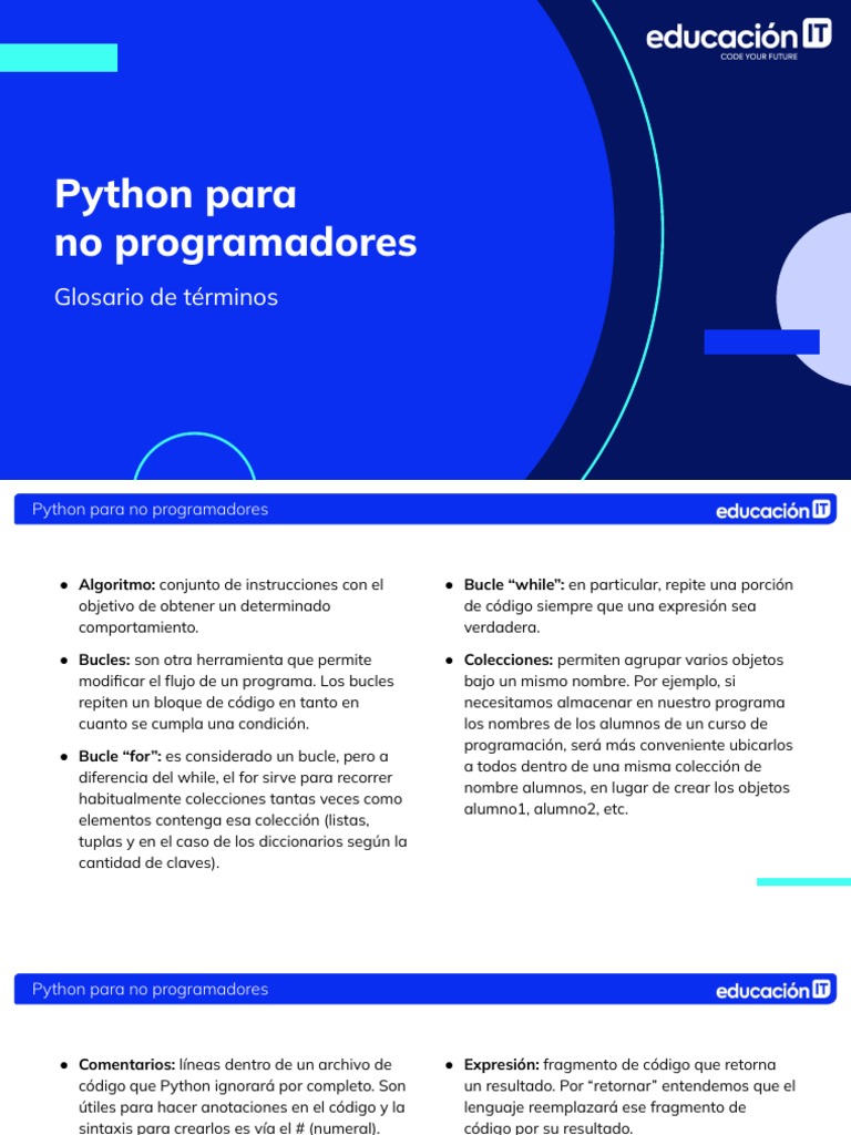 Glosario Python1 Pdf Python Lenguaje De Programación Lenguaje 0292