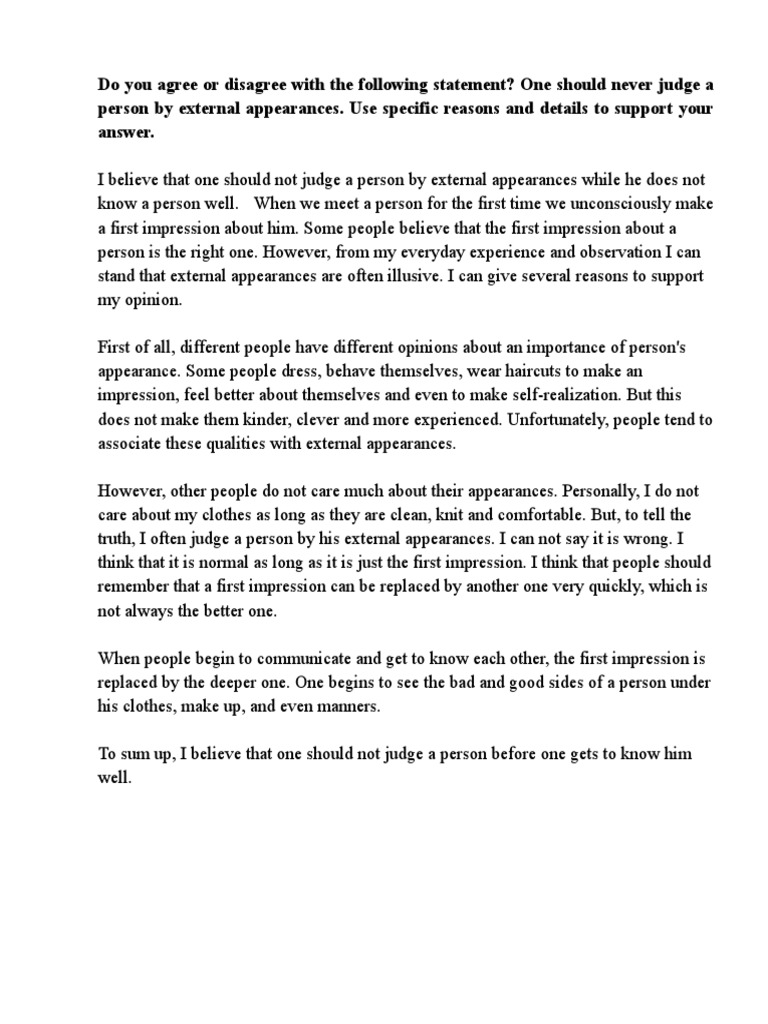 Never Judge APerson | PDF