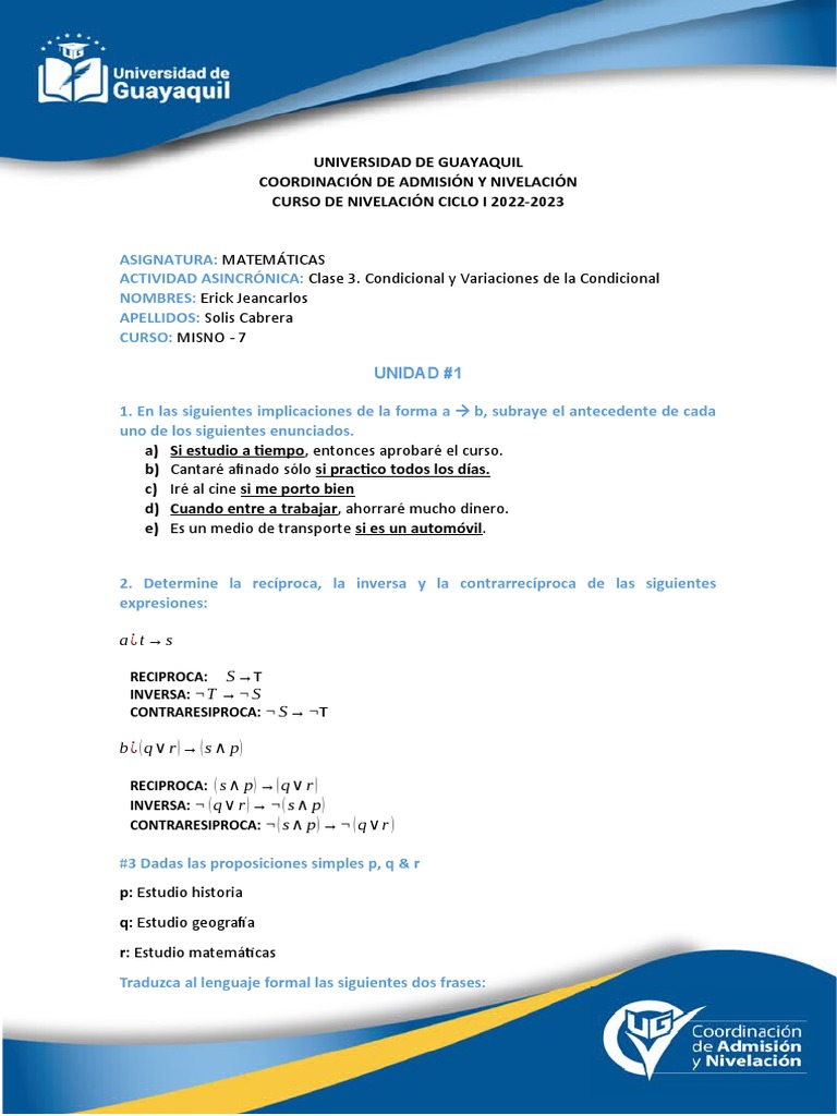 Tarea - U1 - Clase 3 - S1 | PDF